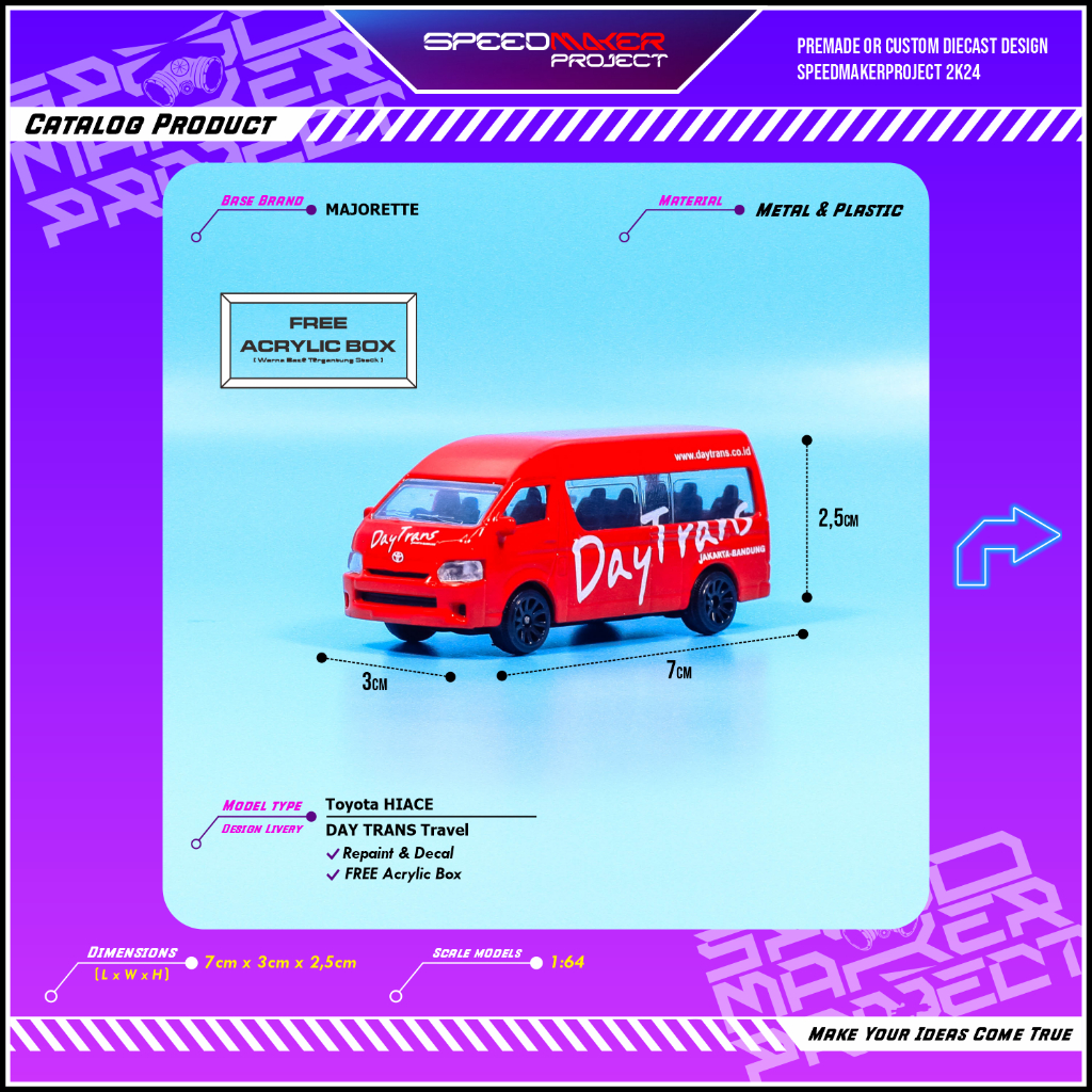 豐田 REPLIKA Majorette 定制 Toyota Hiace Day Trans Travel 壓鑄微型複製 | 蝦皮購物