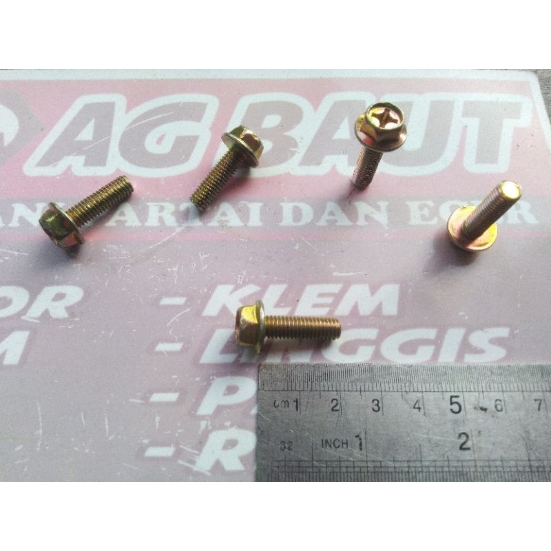 黃色法蘭螺栓 M6x20 雙功能 2 功能 | 蝦皮購物