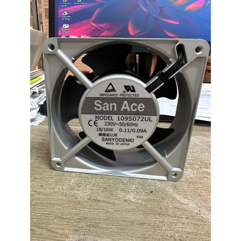 交流冷卻箱 San Ace 4inc 12x12cm/109S072UL 16watt/0.11A 230volt | 蝦皮購物