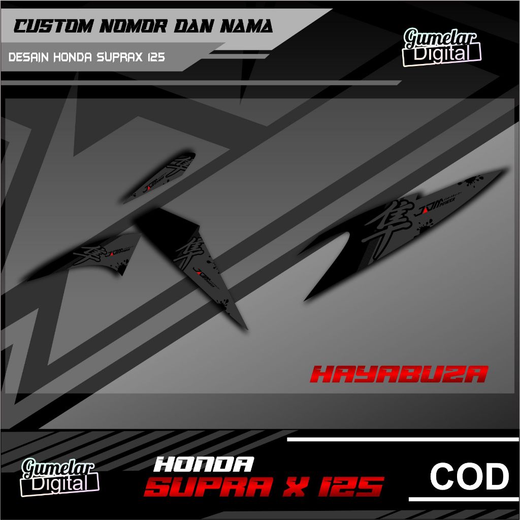 Cool STRIPING HONDA SUPRA X 125 HAYABUSA BATMAN 已被剪輯只需粘貼 | 蝦皮購物