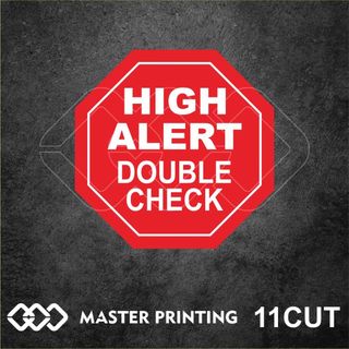 Mesin 11cut 貼紙 HIGH ALERT DOUBLE CHECK 貼紙剪紙機尺寸 1 張 A3 高級版可定制 | 蝦皮購物