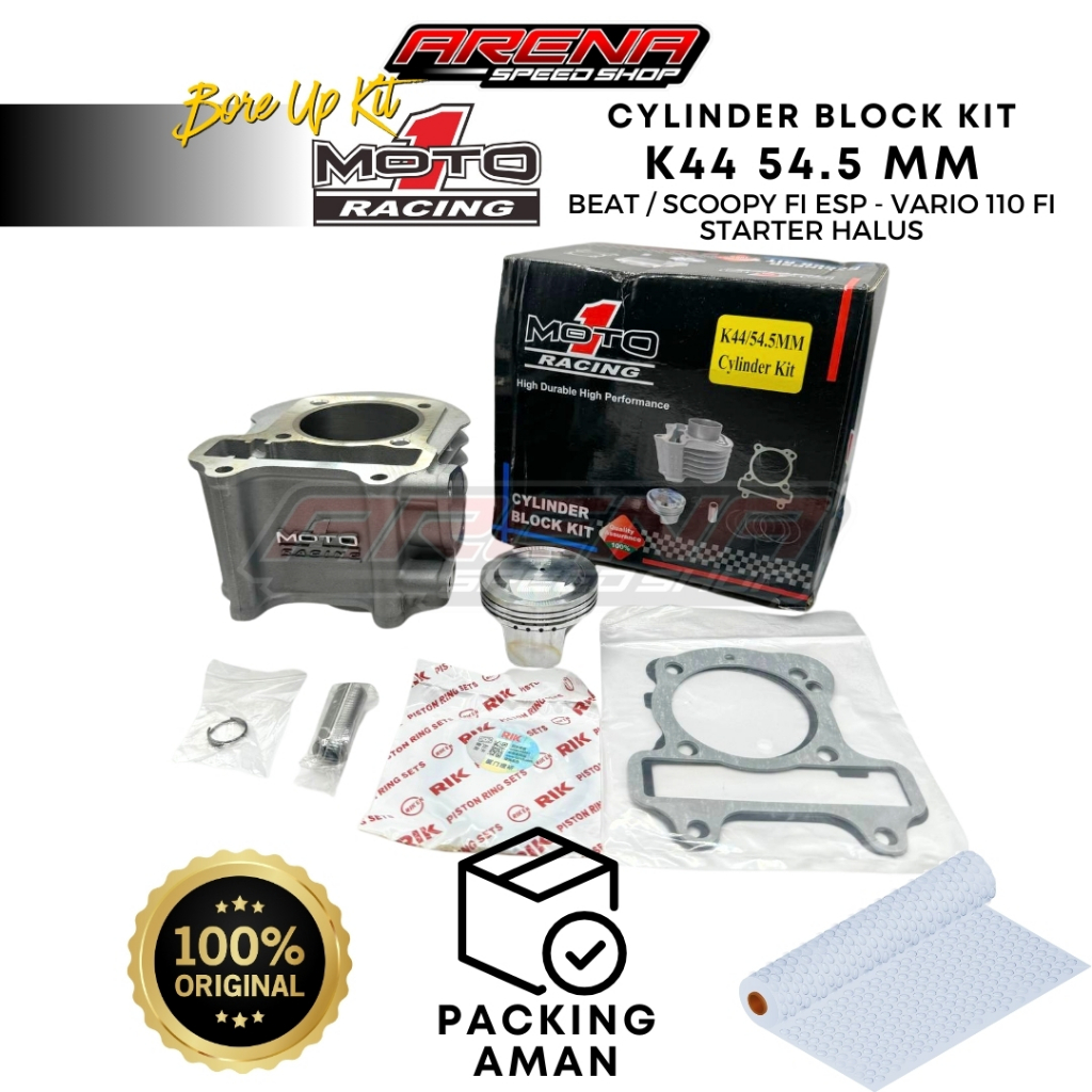 HONDA Moto1 缸體套件 54.5 毫米本田 K44 缸體活塞 MOTO 1 本田 Beat FI ESP 起動 | 蝦皮購物