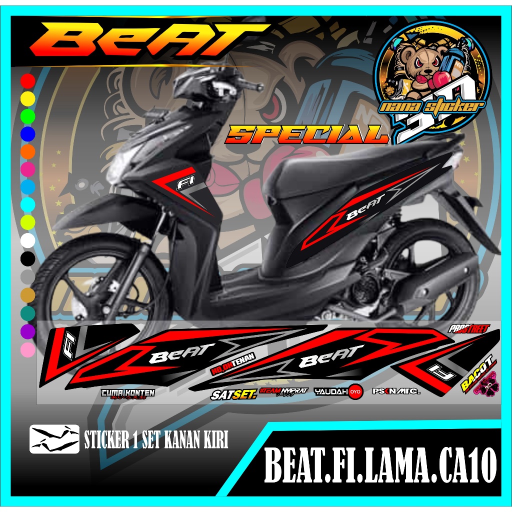 HONDA 條紋變體老 BEAT FI 圖案簡單酷貼紙條紋變體表本田 BEAT FI LAMA CODE CA10 | 蝦皮購物