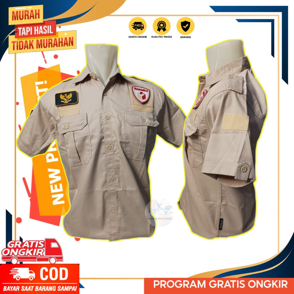 Garuda LIST 黃色 HEM VELCRO 制服 BAWASLU PDL PDH 服務襯衫可拆可拆 | 蝦皮購物