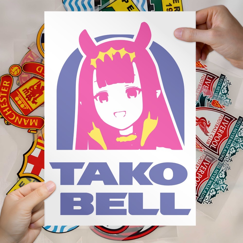 Sablon Print DTF 數字徽標模仿 Taco Bell Hololive Ninomae Ina'nis T | 蝦皮購物