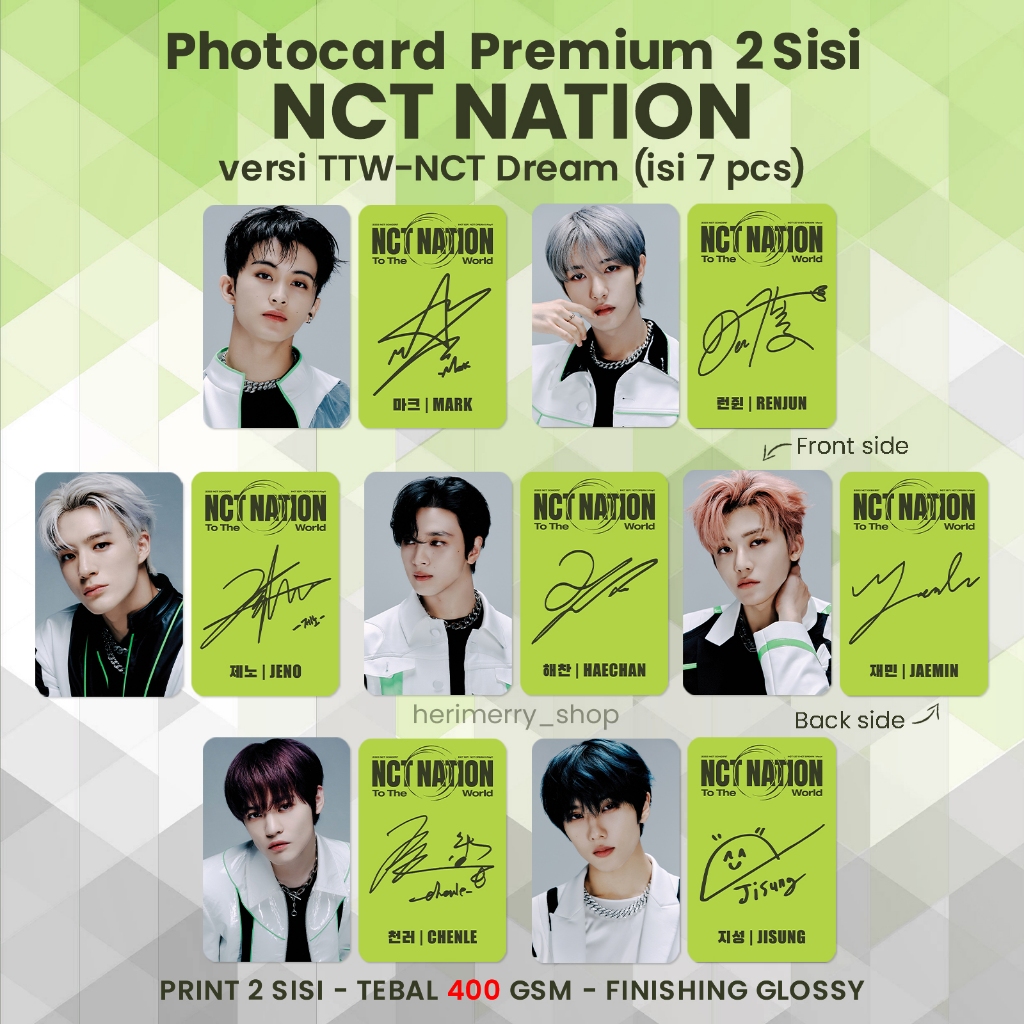 Nct NATION To The World PC 高級照片卡 2 面 Kpop 卡商品非官方 NCT Dream N | 蝦皮購物