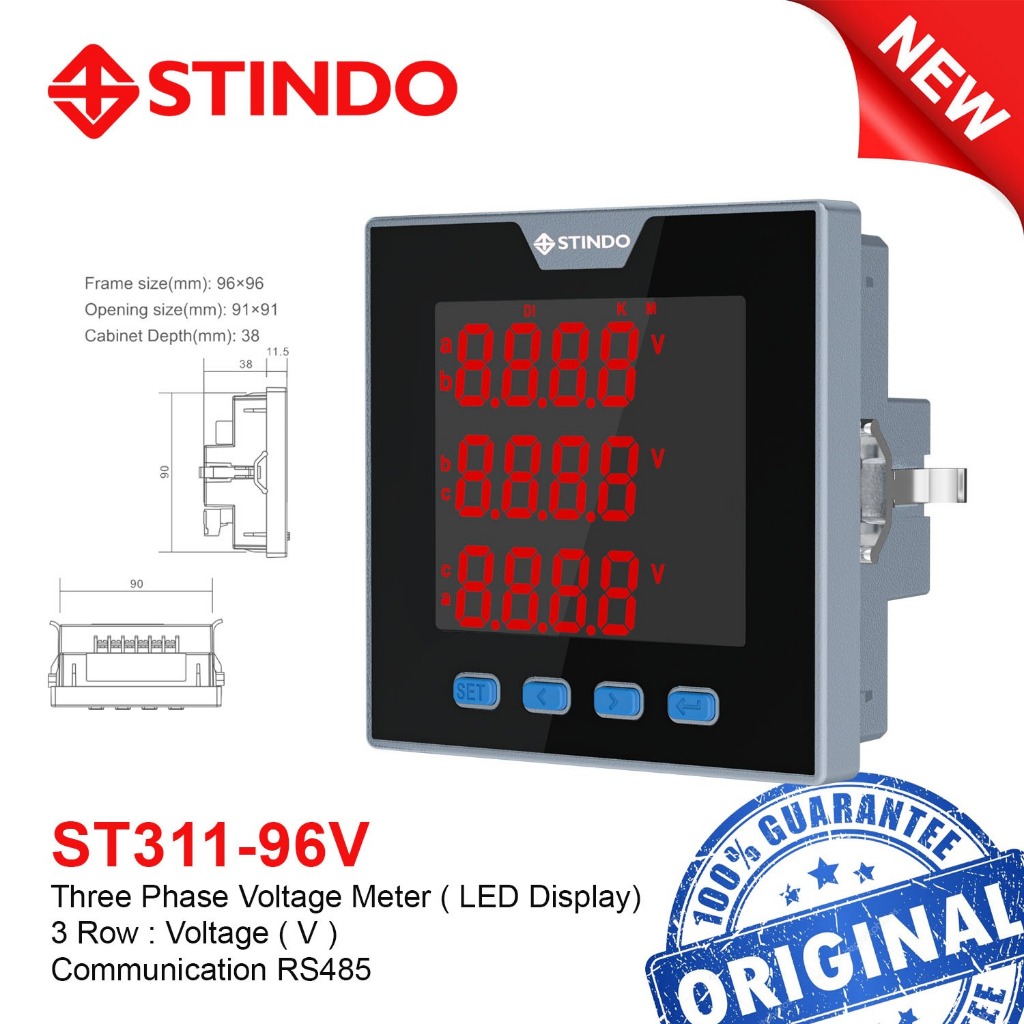 數字面板表 3P 電壓表 ST311-96V STINDO | 蝦皮購物