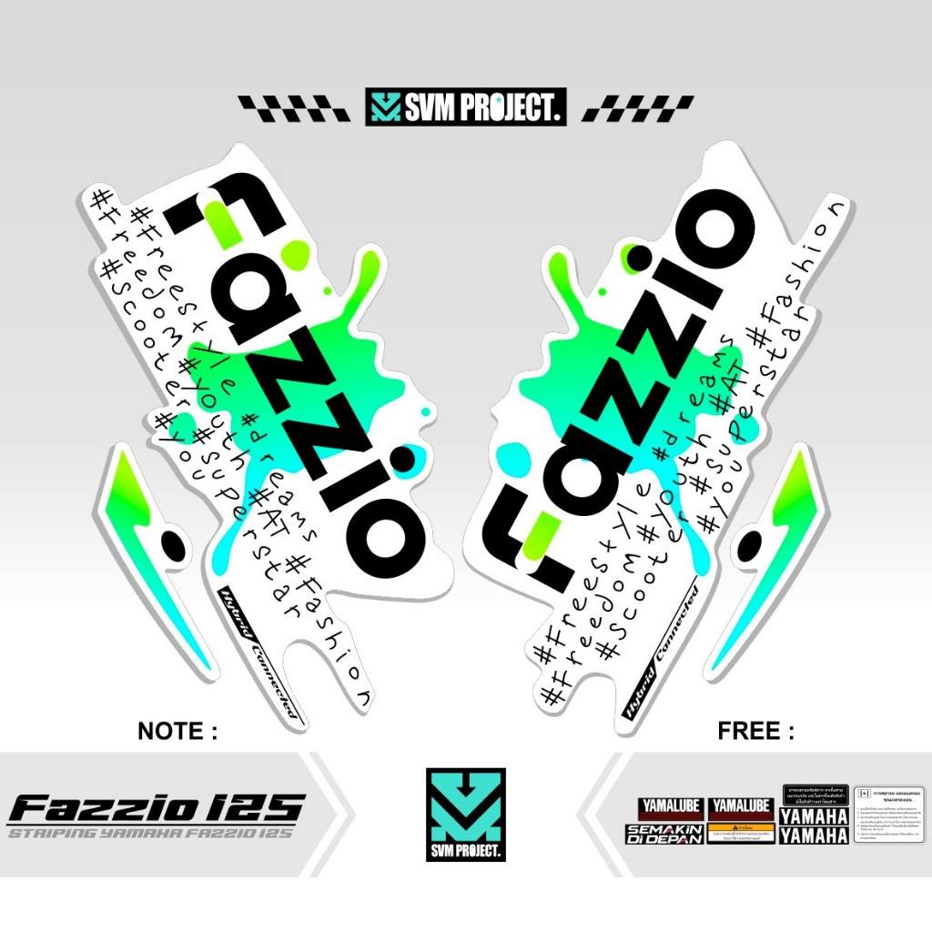 條紋 FAZZIO 貼紙 FAZZIO MOTIF 27 FAZIO 125 FAZZIO 貼紙貼紙貼紙貼花列表獨特的 | 蝦皮購物