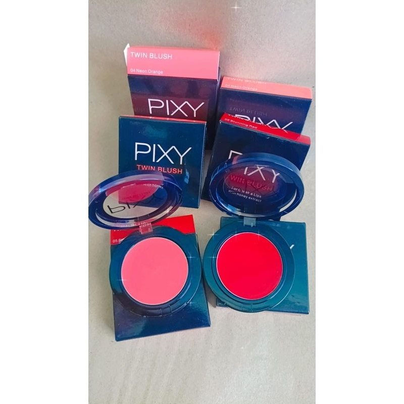 Pixy TWIN BLUSH ON/2 in 1/臉頰和嘴唇/紅色/原裝/買10送1 | 蝦皮購物