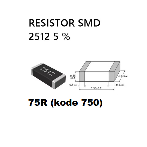 75r 75R 75Ohm碼750貼片電阻貼片2512貼片2512 1W公差5 | 蝦皮購物