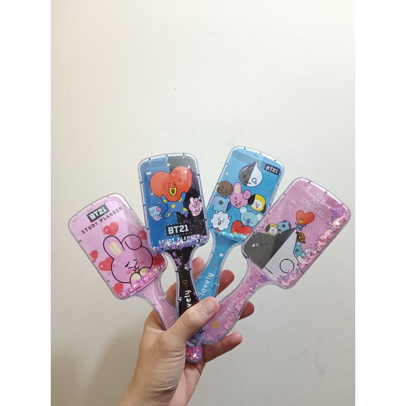 Mimi ACC 1PCS 髮梳盒形狀閃光圖案 BTS BT21 MOTIF 髮梳 BTS BT21 ARMY 髮梳盒 | 蝦皮購物