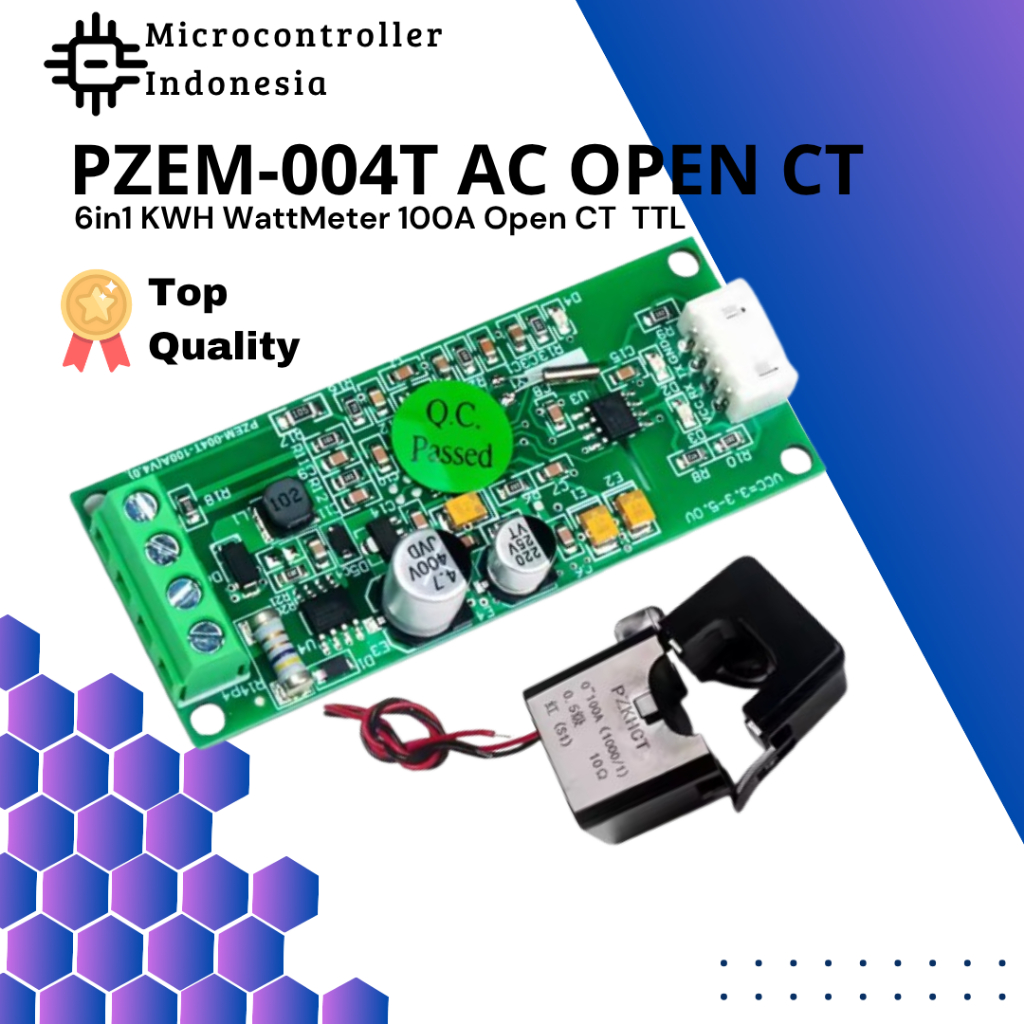 PZEM-004T AC V4.0 功率計 100A 6in1 RS485 TTL KWH 功率計兼容 Arduino | 蝦皮購物