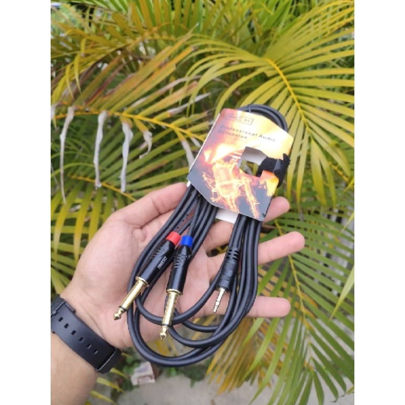 Rcx 音樂輸入電纜 Mini Stereo hp cable 3.5mm to 2 Jack Akai Toa Mal | 蝦皮購物