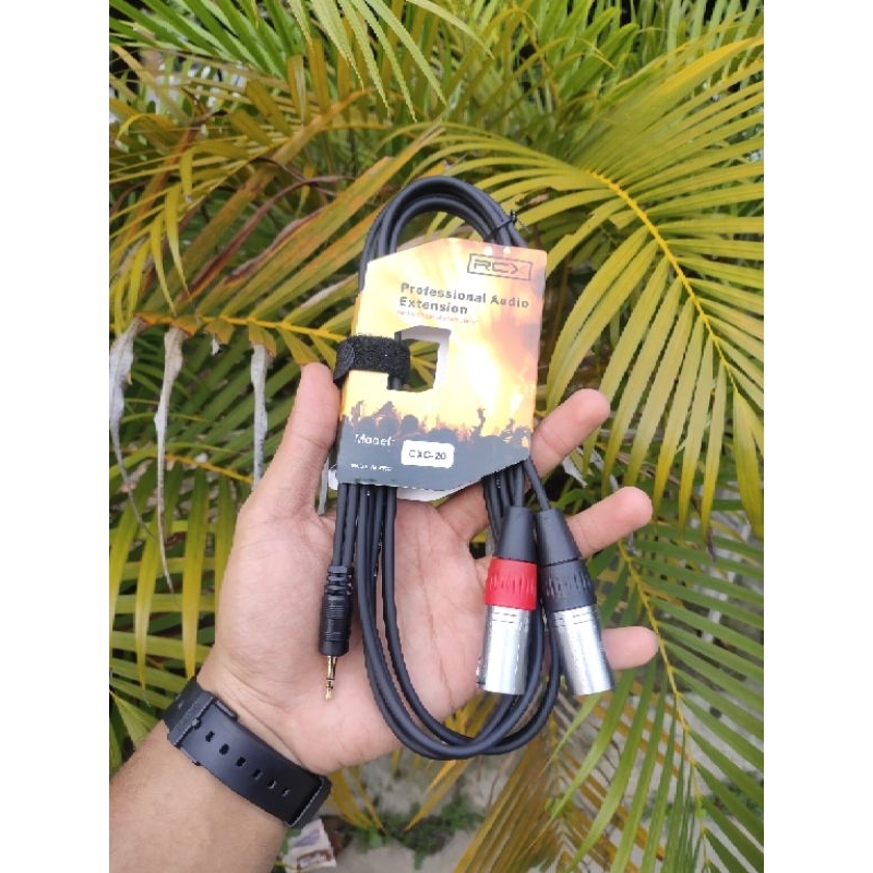 佳能 Rcx 音樂輸入電纜 mini stereo hp cable 3.5mm to 2 Jack Canon Xlr | 蝦皮購物