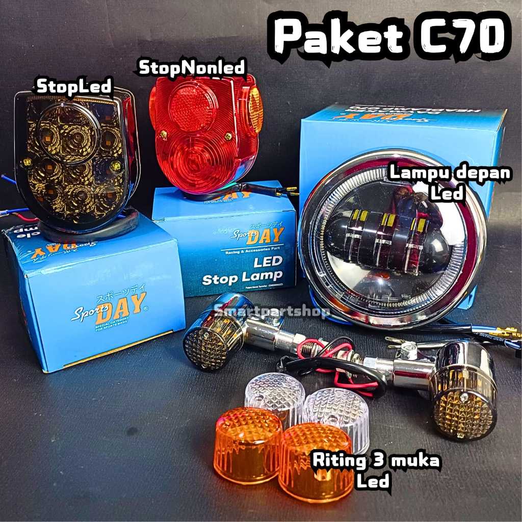 HONDA 本田c70 c50 c50 c90大燈組前後轉向燈組c70剎車燈反光板led大燈c70 c50 c90 ri | 蝦皮購物