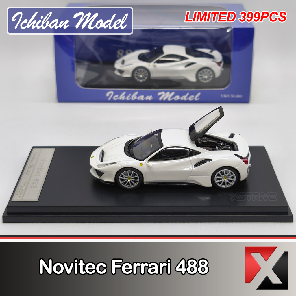 Ichiban Model 1:64 Novitec Ferrari 488 白色可開啟發動機罩 | 蝦皮購物