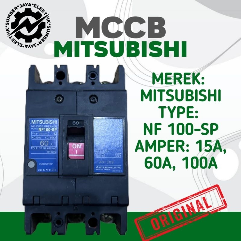 MITSUBISHI MCCB BREAKER 三菱 NF 100-SP 15A 60A 100A 第二個原裝保證正常 | 蝦皮購物