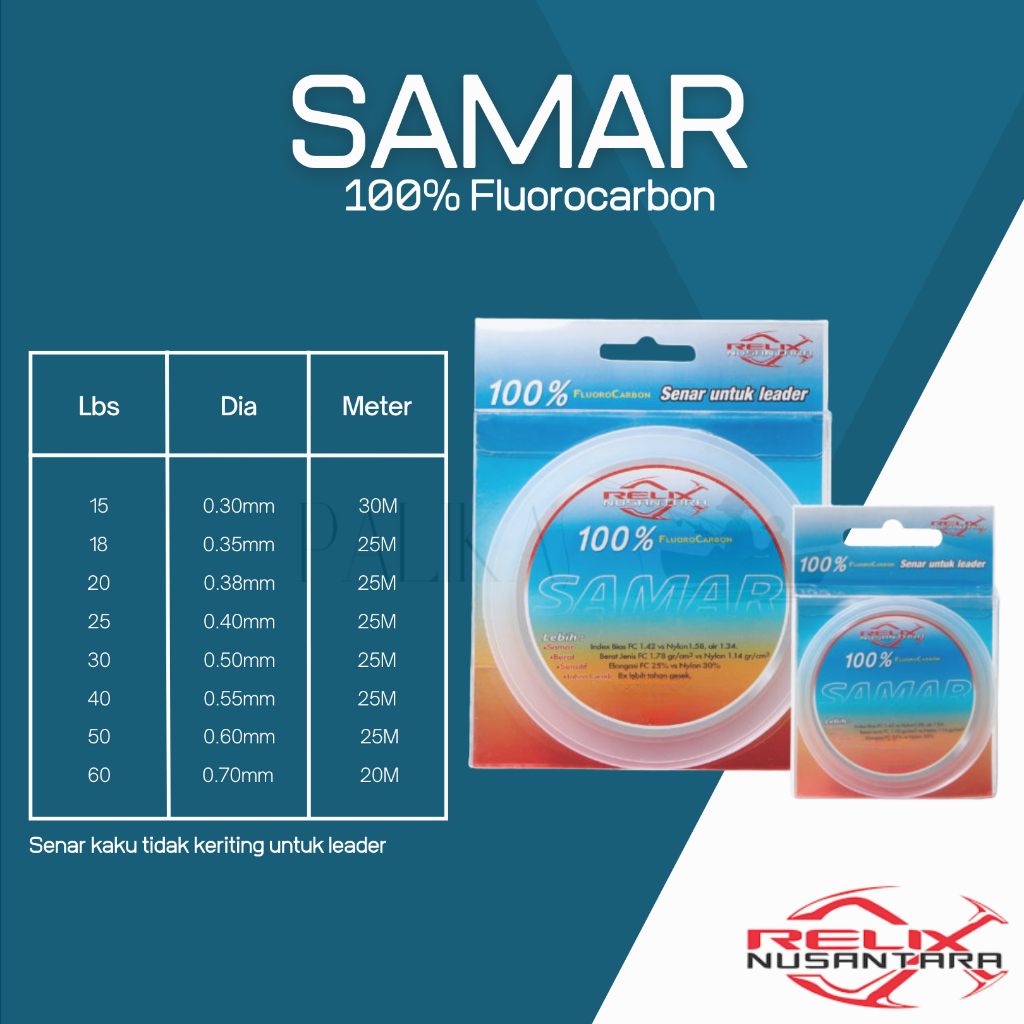 Leader Samar Relix Nusantara Leader Fluoro Carbon 100 釣魚線剛性非 | 蝦皮購物