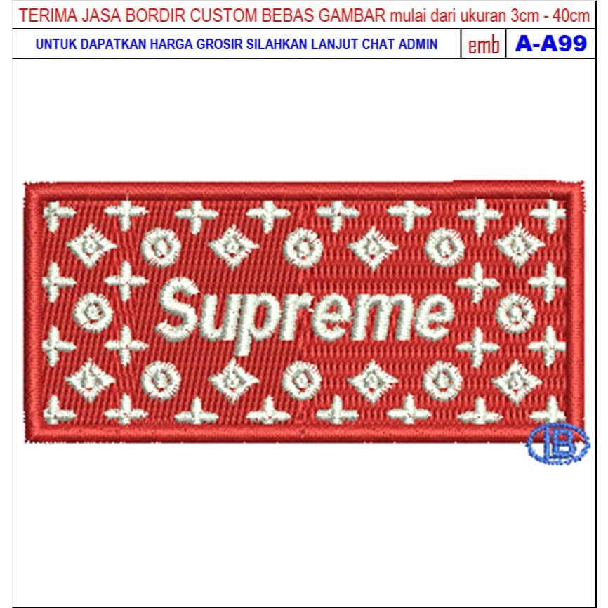 路易威登 Merah Gib 貼片 LOGO 刺繡 A-A99 SUPREME/LOUIS VUITTON LV RED | 蝦皮購物