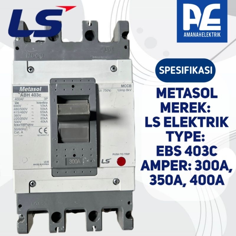 Mccb斷路器ls METASOL EBS 403C 300A 350A 400A 第二個原裝保證正常 | 蝦皮購物