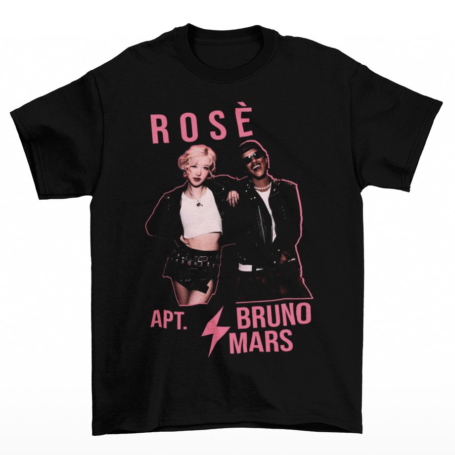 Tomoinc Bruno Mars ft Rose APT 黑色女式 T 恤 | 蝦皮購物