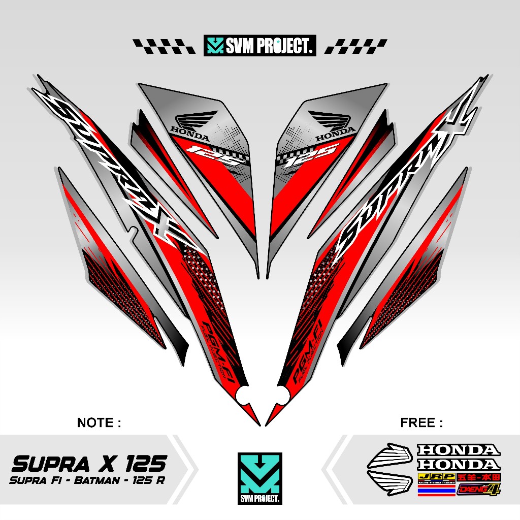 條紋 HONDA SUPRA X 125 Fi MOTIF X65 貼紙 SUPRA X 蝙蝠俠貼紙 SUPRA | 蝦皮購物