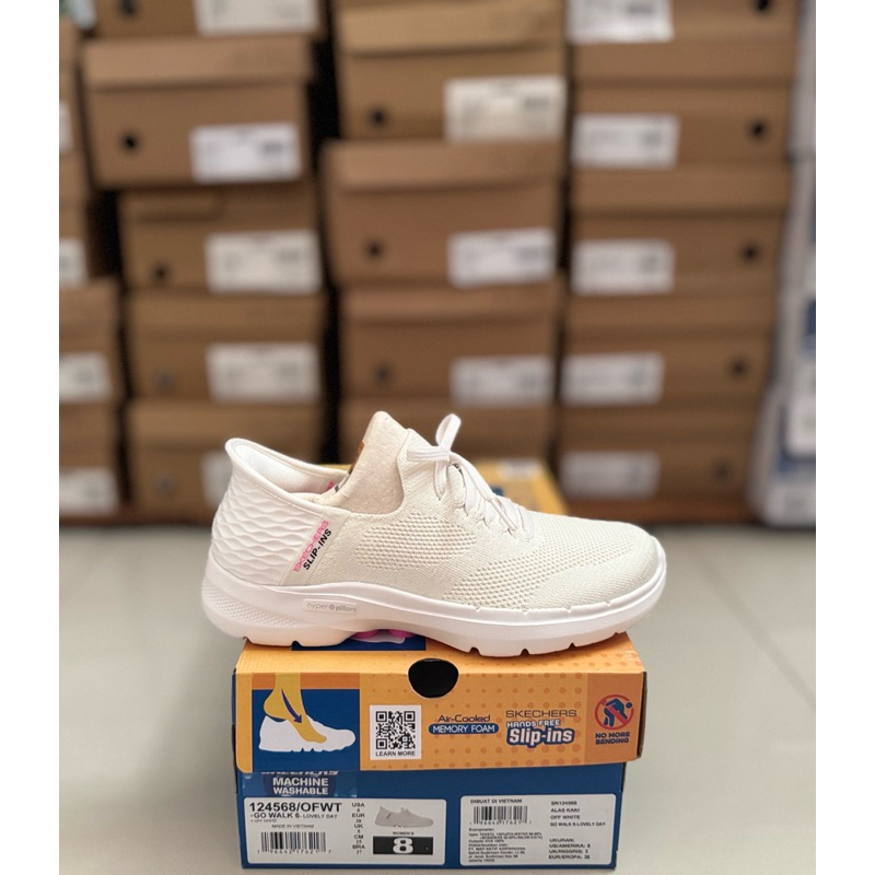 思克威爾 Skechers GO WALK 6 天然奶油 124568/OFWT 尺寸 36-37.5 | 蝦皮購物