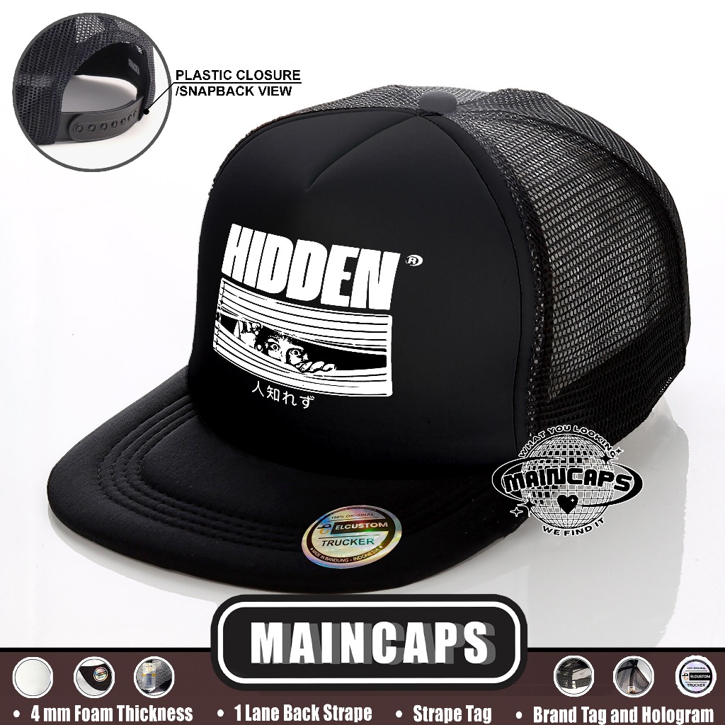 Maincaps HIDDEN snapback hat Custom Own Design Trucker hat 中 | 蝦皮購物