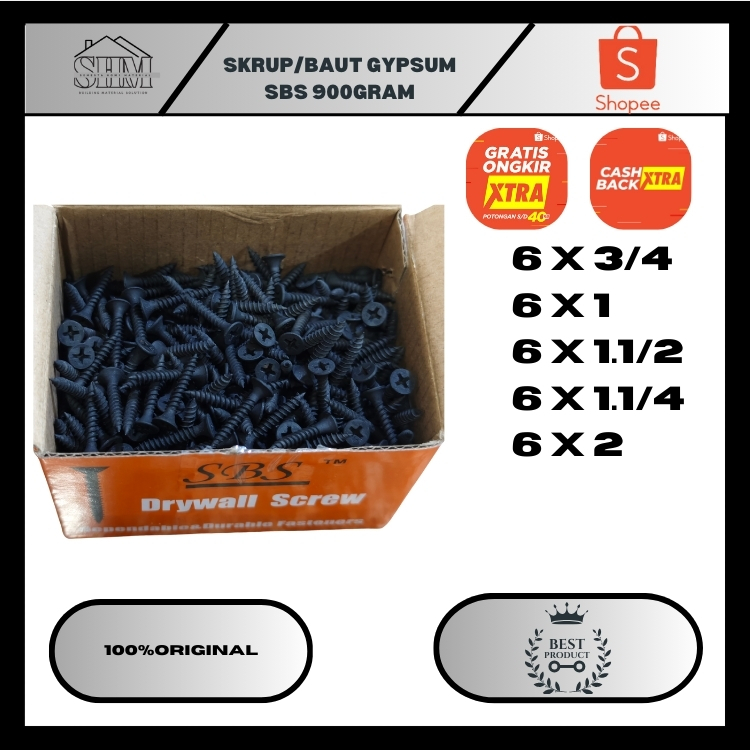 YG 螺絲螺絲螺絲螺絲 GYPSUM 螺栓 GYPSUM SBS 900 克非 700 克 1 1.1/2 1.1/4 | 蝦皮購物