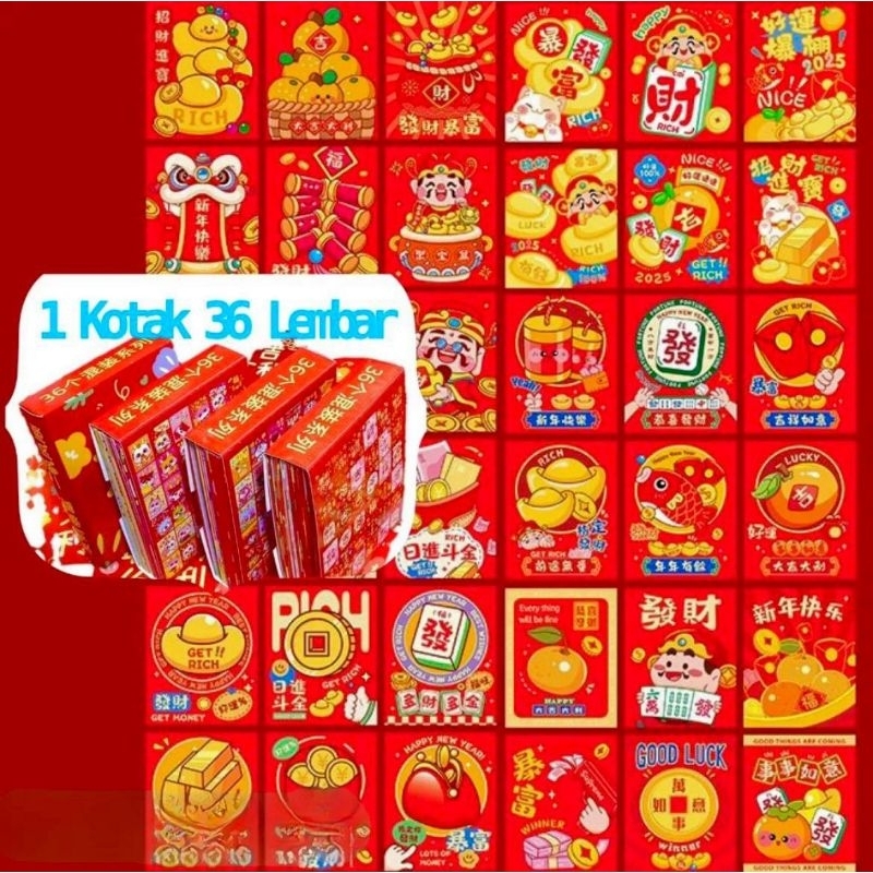 Imlek ANGPAO BOX 包含 36 種有趣的圖像 2025 SHIO SNAKE ANGPAO SINCIA | 蝦皮購物