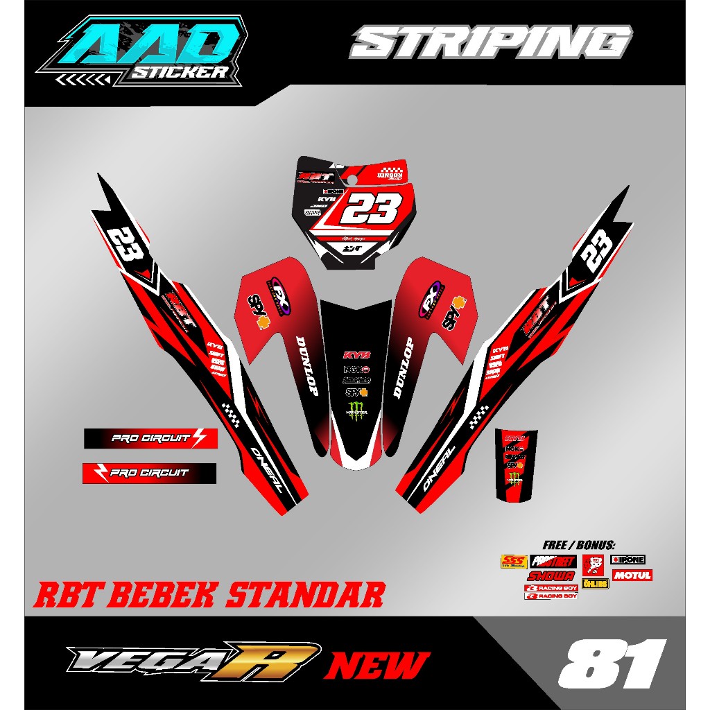 摩托車條紋貼紙 RBT VEGA A NEW RBT BEBEK MODIF SUPERMOTO RBT 全新最新 RB | 蝦皮購物