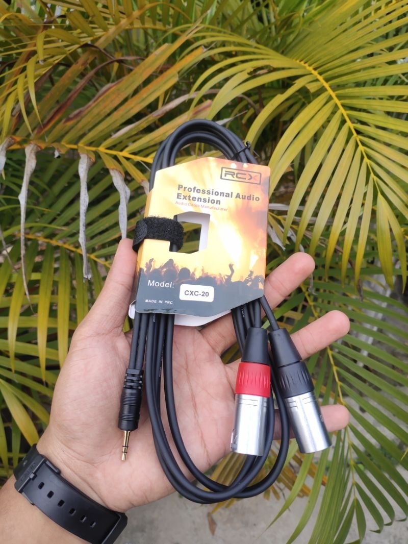 佳能 Rcx 音樂輸入電纜 mini stereo hp cable 3.5mm to 2 Jack Canon Xlr | 蝦皮購物