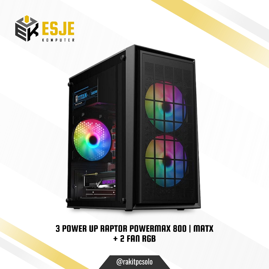 Pc Raptor Powermax 800 MATX ITX 包括 PSU 600W 2Fan RGB 外殼 | 蝦皮購物