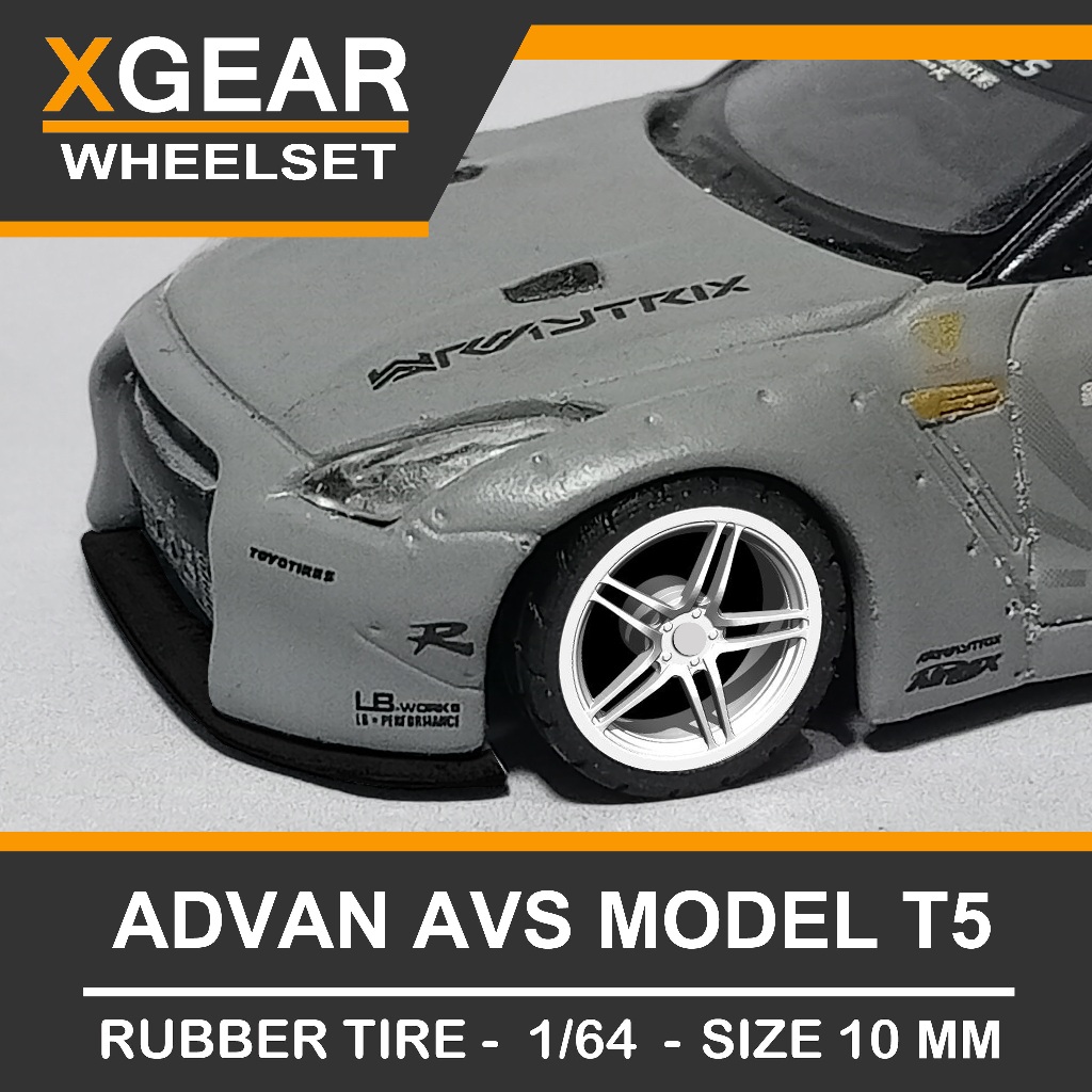 Hotwheels 壓鑄 1:64 Xgear Rims 橡膠輪胎 ADVAN AVS T5 模型 | 蝦皮購物