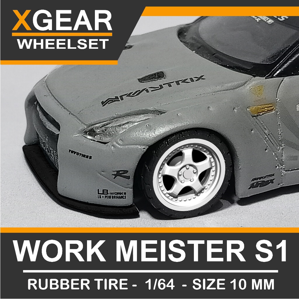 Hotwheels 橡膠輪胎壓鑄 1:64 Xgear Rims WORK MEISTER S1 模型 | 蝦皮購物