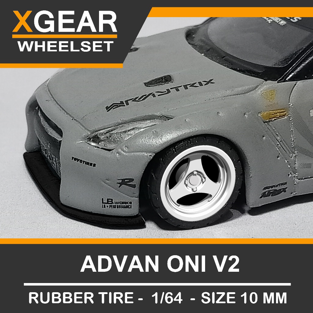 Hotwheels 橡膠輪胎壓鑄 1:64 Xgear Rims 模型 ADVAN ONI V2 | 蝦皮購物