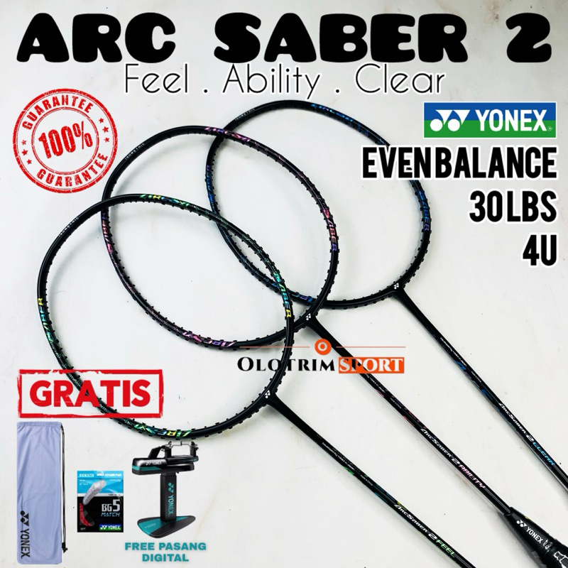Yonex ARCSABER 2 能力/感覺/清晰的 Arc Saber 2 羽毛球拍原裝 | 蝦皮購物