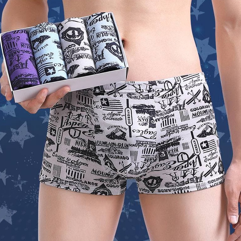 CODE K17J cd3 BOXER 男式 1 包含 4 件圖案 Dwasa 圖案 BX 基本元素運動高品質溢價 | 蝦皮購物