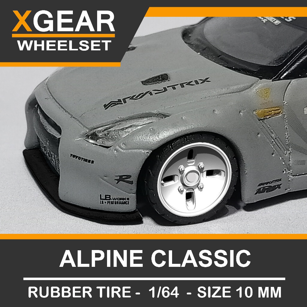 Hotwheels 橡膠輪胎壓鑄 1:64 Xgear Rims ALPINE CLASSIC 模型 | 蝦皮購物