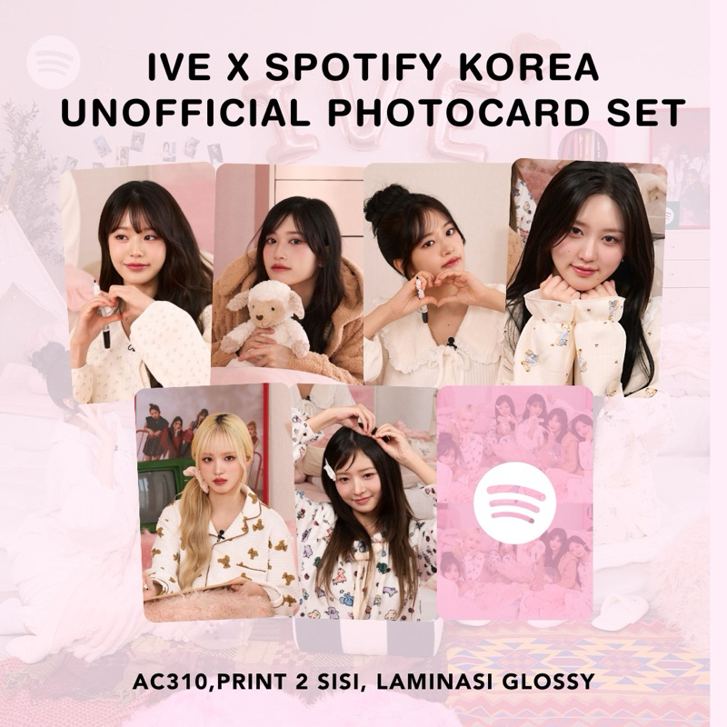 Ive X SPOTIFY KOREA 非官方照片卡套裝 Wonyoung Gaeul Liz Rei Leeseo Y | 蝦皮購物