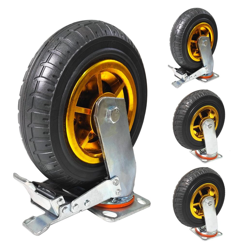 Hitam Troly WHEELS 材料橡膠雙軸承黑色重型高達 800 公斤 | 蝦皮購物