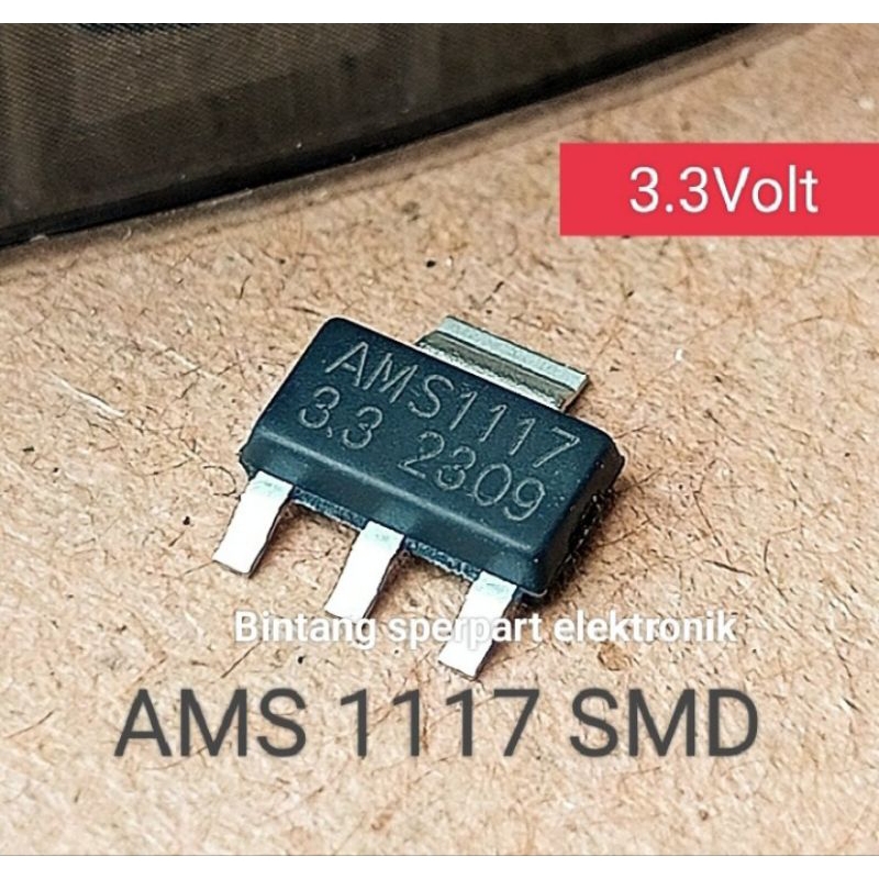 Ic 穩壓器 AMS 1117 SMD 3.3V SOT-223 1A AMS1117 SMD 穩壓器 3.3VOLT | 蝦皮購物