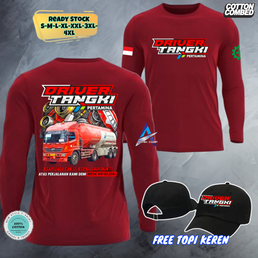 男士專業 T 恤 PERTAMINA TANK DRIVER ASAP 成為瀝青動作成為酷設計酷休閒免費酷帽子 | 蝦皮購物