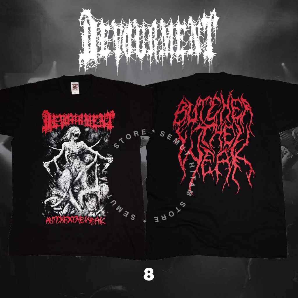 DEVOURMENT BUTCHER THE WEAK T 恤內置搖滾金屬音樂樂隊 Prapatan Rebel Pur | 蝦皮購物