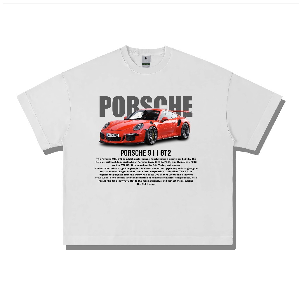 Boxy Fit Porsche 911 GT2 復古風格超大 T 恤 | 蝦皮購物