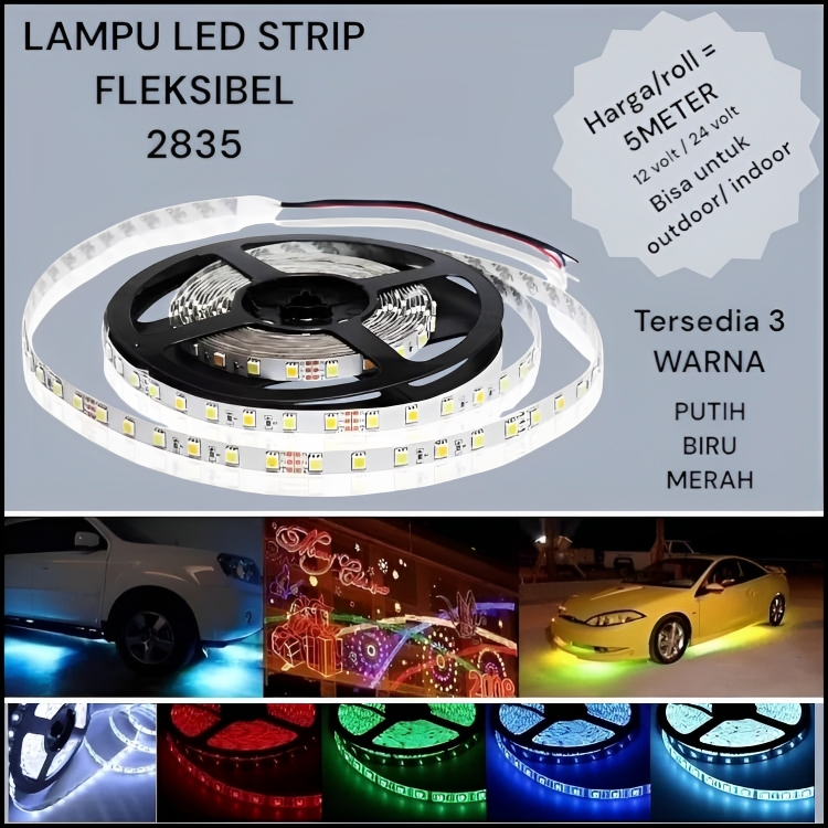 柔性 led 燈條 3528/2835 5 米 12 伏室內室外 led 捲燈 5 米 led 3528 12 伏卡車巴 | 蝦皮購物