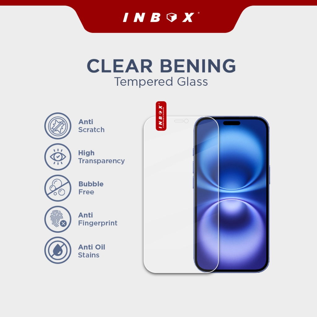 Inbox 鋼化玻璃 iPhone 16/15/14/13/12/11 Pro Max 屏幕保護膜防刮透明 Bening | 蝦皮購物