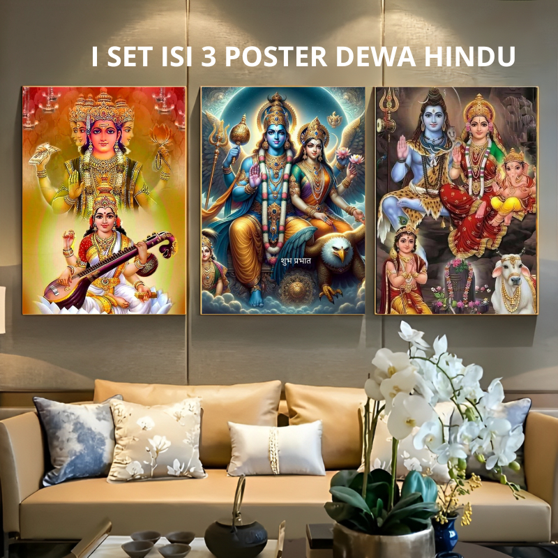 Hiasan DINDING 3 合 1 包裝海報 Dewa Brahma Dewa Vishnu Dewa Siwa | 蝦皮購物