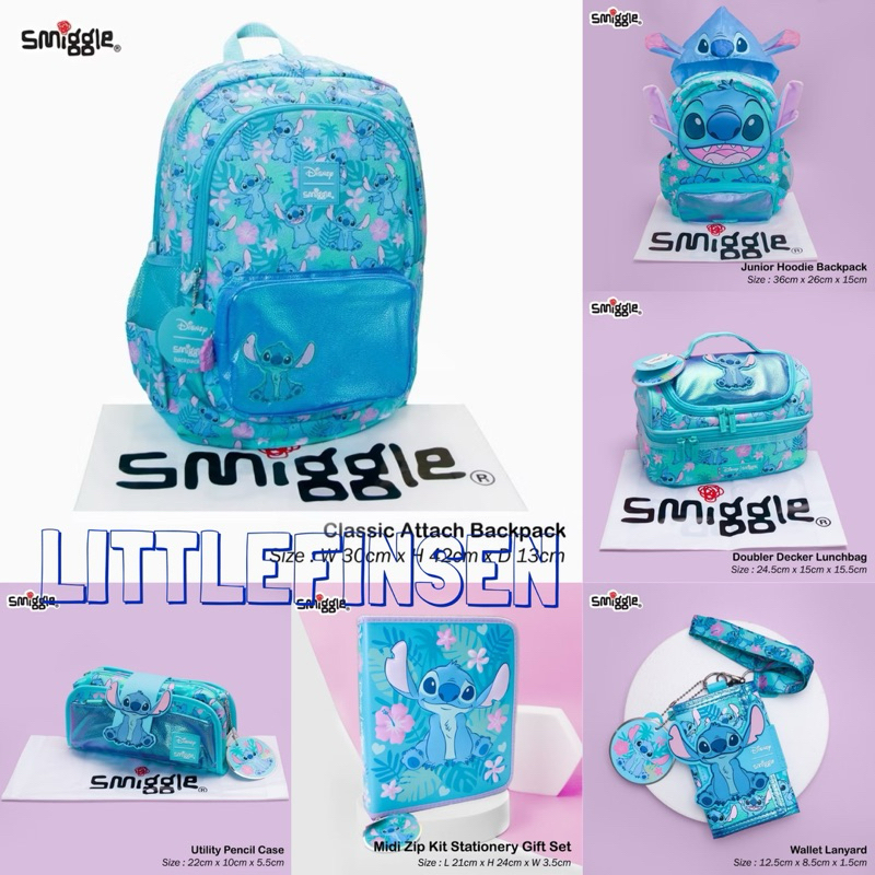 Smiggle stich 背包/smiggle 袋帶娃娃/smiggle stich 背包,適用於小學幼兒幼兒園 | 蝦皮購物