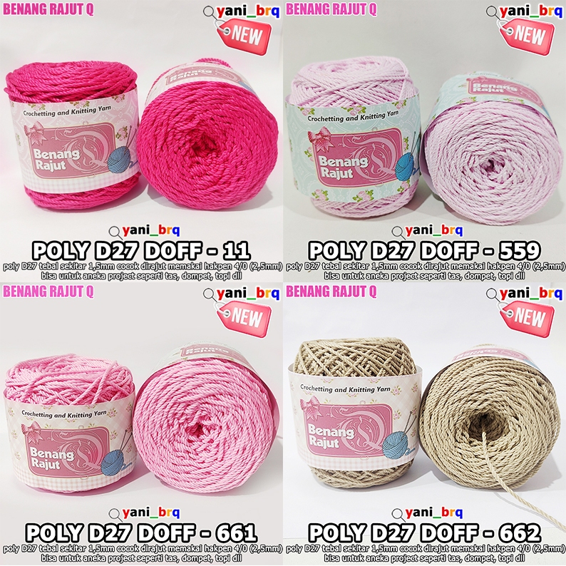 Poly KNITTING YARN D27 DOFF 啞光強力可適用於各種初學者針織項目目錄 | 蝦皮購物